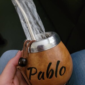 Personalized Mate algarrobo Yerba Mate Cup Bombilla Bamboo - Etsy