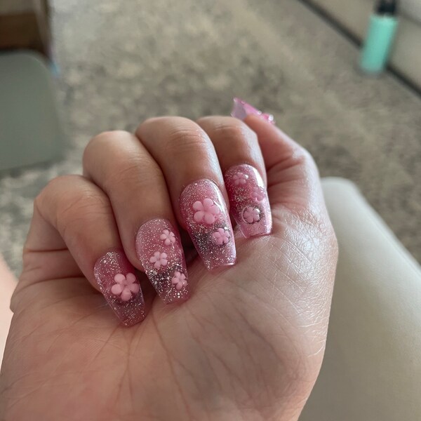 Rokku Gyaru Nails Birthday Press on Red Edgy Nails Mall Goth Press on ...