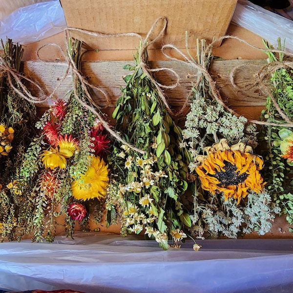 Fragrant Dried Flower and Herb Rack, Kitchen Decor, Farmhouse Wall ...