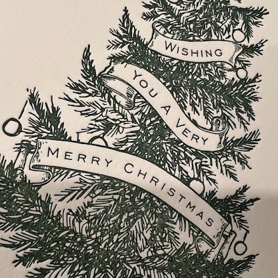 Letterpressed Christmas Tree Note Card Pack of 10 - Etsy