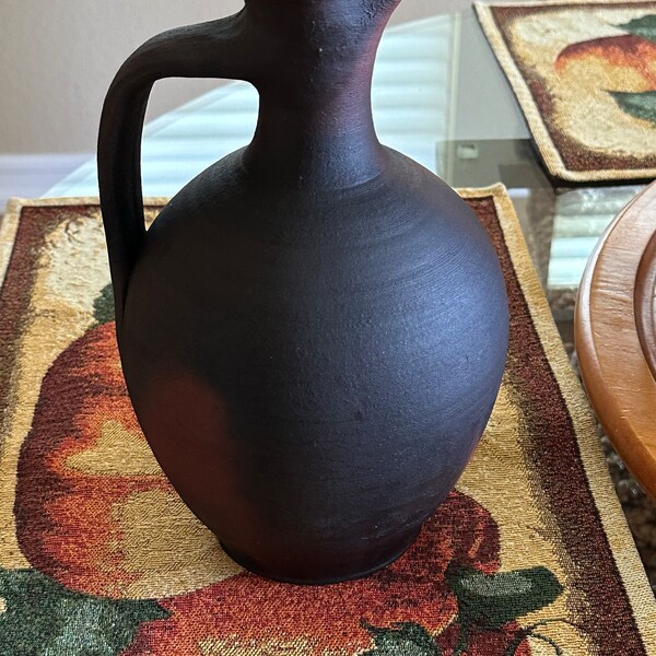 High Wind Flamed Dark Terracotta Water Pitcher: Beautifully Darkened ...