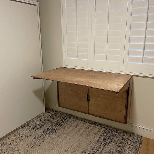 Wood Folding Desk With Storage, Folding Work Space, Home Office Station ...