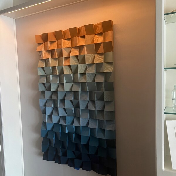Geometric Wood Art - Coastal Dream - Etsy