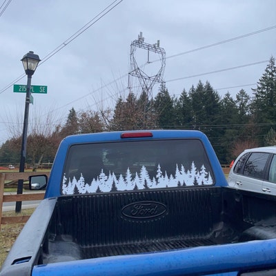 Forest Banner Vinyl Decal, Trees, Mountain Decal, Mountain Sticker ...