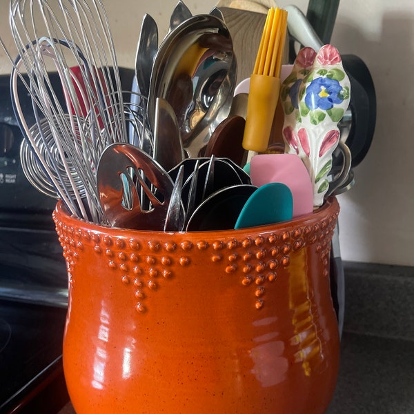 Jumbo Utensil Crock - Farmhouse Kitchen Utensil Holder - Etsy