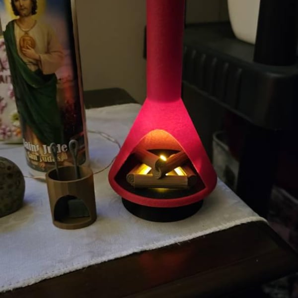 Miniature Mid-century Modern Style LED Fireplace | Cozy Miniature Tea ...