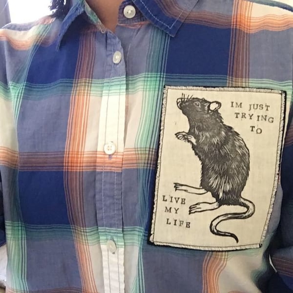 Handmade Rat Patch - Rat Patch - Rat Accessories - Animal Patches ...