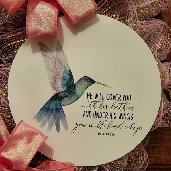 PNG File - He Will Cover You With His Wings Psalm Hummingbird, Digital ...