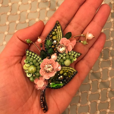 Beaded Brooches tropical Chameleon. Handmade Designer Brooch. High ...