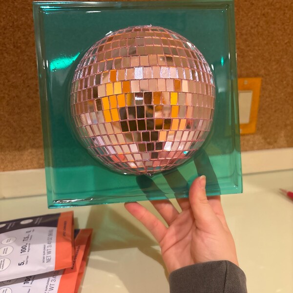 PINK & CORAL Disco Ball 3d Resin Wall Art / Wall Art/ Mirror Ball ...