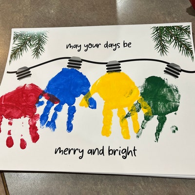 Christmas Lights Handprint Art Craft Christmas (Instant Download) - Etsy