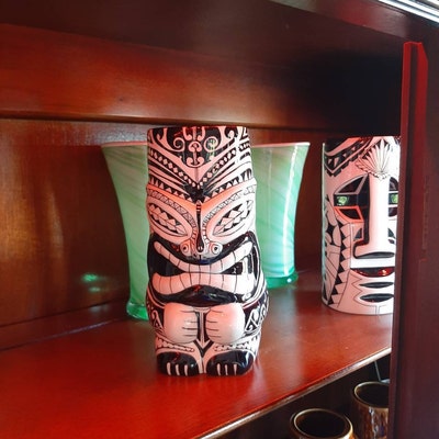 Handpainted Tiki Mug Drinkware Tiki Style Mug Ceramic Tiki Cups Tiki ...