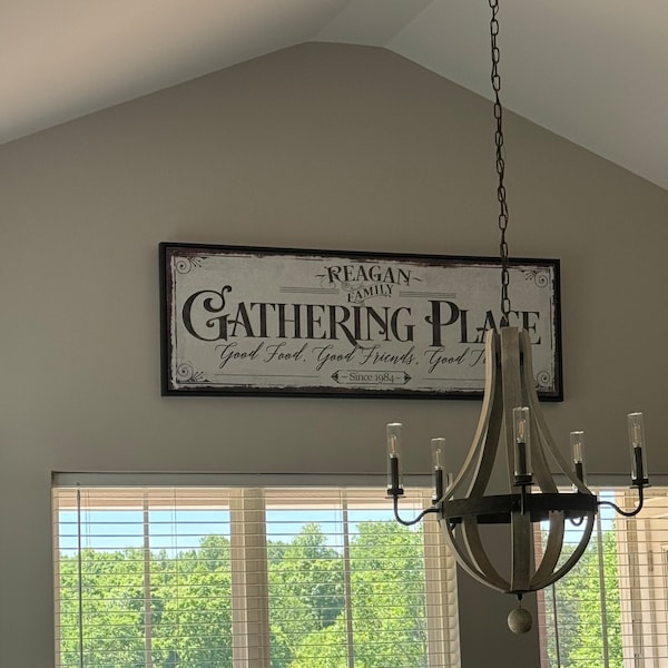 Personalized Gathering Place Sign: Custom Family Name, Established Date ...