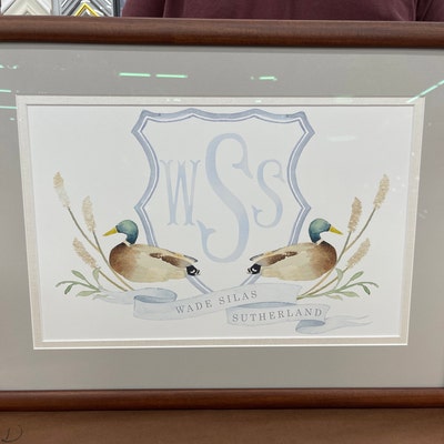 Mallard Duck Wall Art, Duck Wall Art, Monogram Wall Art, Mallard Duck ...