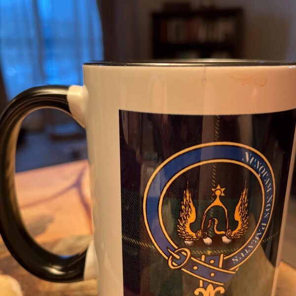 Calder Scottish Clan Crest Blanket, Tartan Background, Custom Clan ...