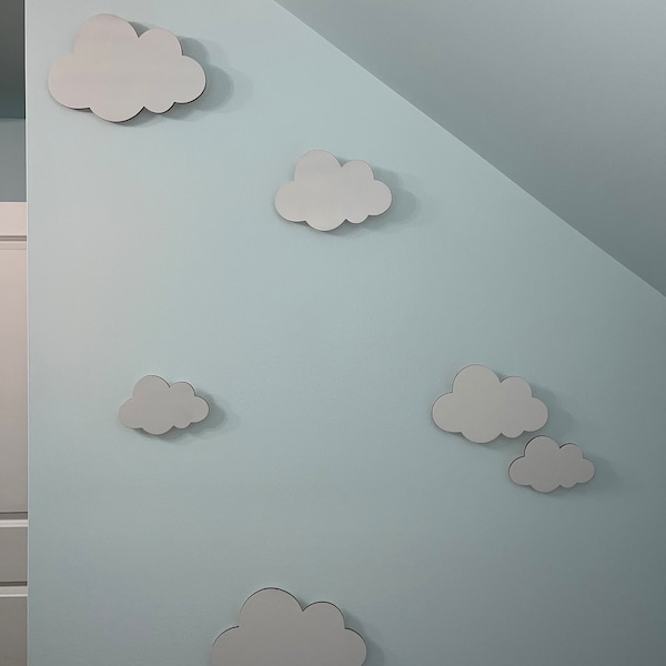 Baby Nursery Clouds, Wooden Cloud Sign Set, Nursery Cloud Signs, Modern ...