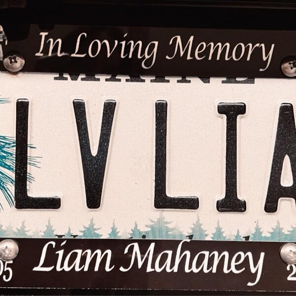 Custom in Loving Memory License Plate Frame | Personalized Memorial ...