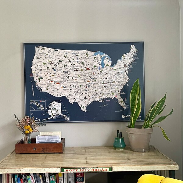 Large Detailed World Map Framed Canvas. A Personalized Travel Map ...