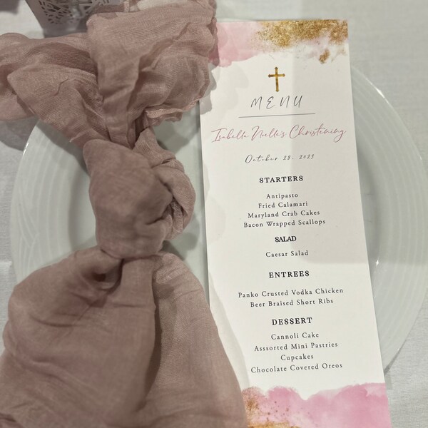 Christening Menu Template, Printable, Baptism Menu Template, Printable ...