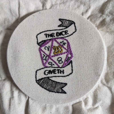 The Dice Giveth & the Dice Taketh Away Two D20 DND Embroidery Patterns ...