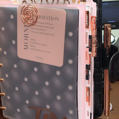 Foiled Medium Tab Month Stickers - Etsy