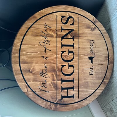 Wood Signs, Round Wooden Sign, Personalized Sign, Family Name Sign ...