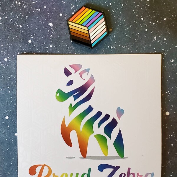 Inclusive Rainbow Pin - Flag Cube - Geometric LGBTQ Pin Lapel Badge ...
