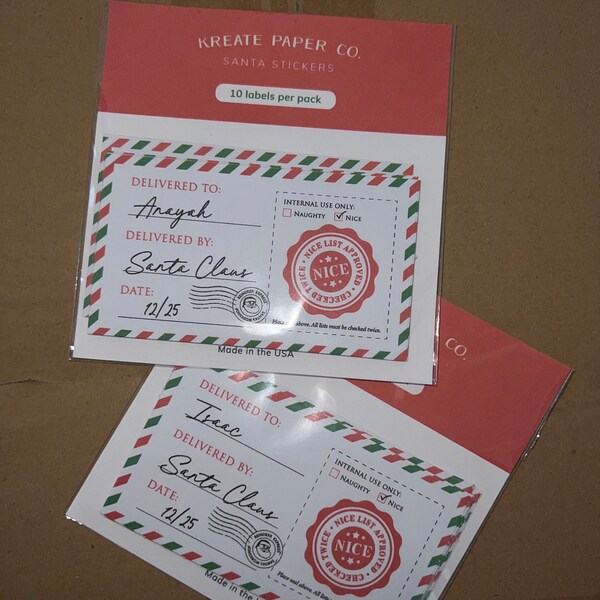 Official Santa Label | Santa Claus Gift Tag Stickers | Personalized ...