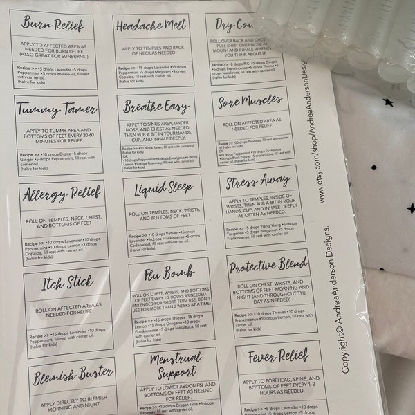 DOTERRA Baby Blends PRINTABLE Roller Bottle Labels, Doterra Label ...