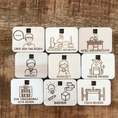 Wooden Daily Routine Board, My Daily Routine, Child's Routine, Task ...