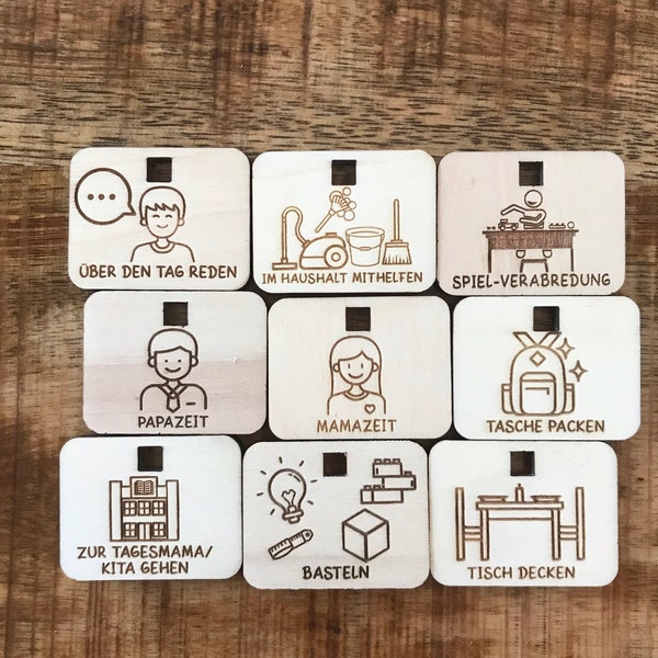 Wooden Daily Routine Board, My Daily Routine, Child's Routine, Task ...