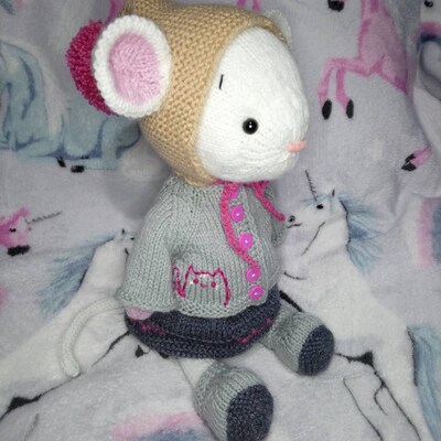 Doll Clothes Knitting Pattern for a Mouse Christmas Mouse Toy Clothes ...