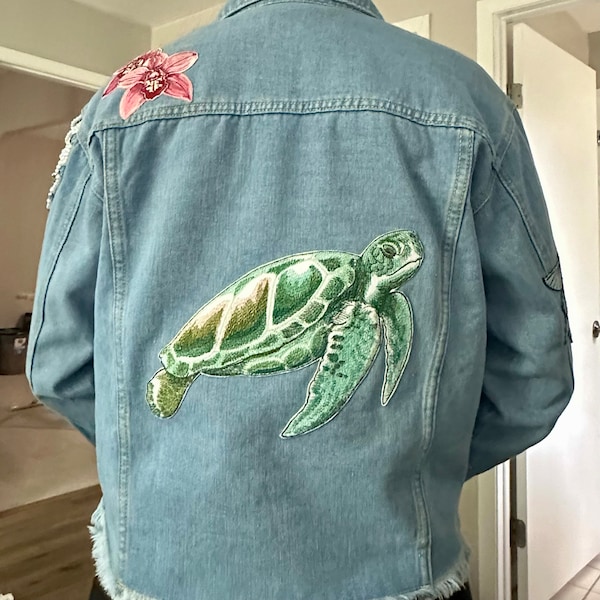 Sea Turtle Fusible Patch, Tortoise Iron on Applique, Sea, Ocean ...