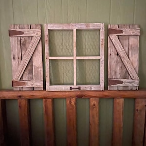 Rustic Little Window Frame With Shutters - Etsy