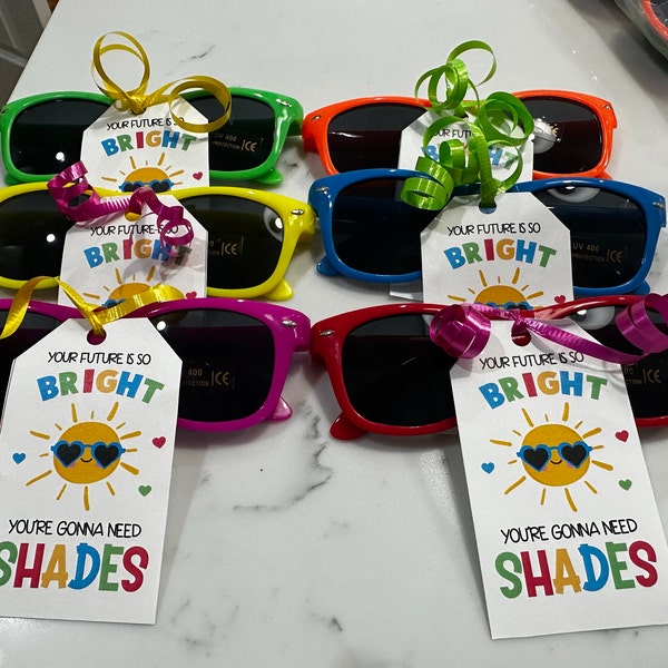 EDITABLE End of the Year SUNGLASSES Gift Tags, Your Future's so Bright ...