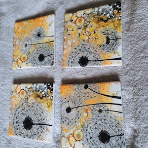 Ceramic Coasters,set of 4 Coasters,hand Painted Designs,coffee Tea ...