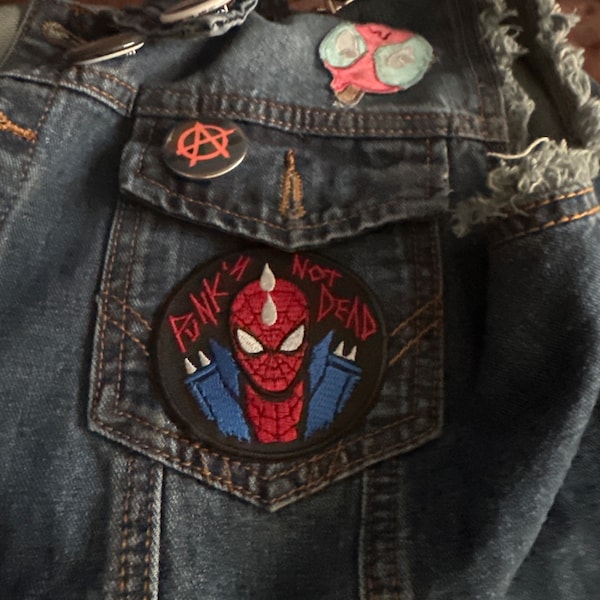 Spider-punk - Punk is Not Dead Iron-on Embroidered Patch (hobart Brown ...