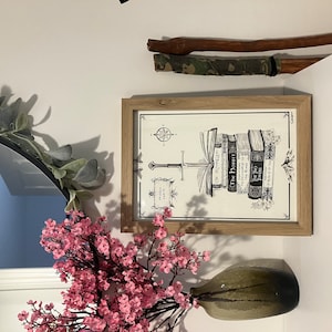 Tolkien Inspired Hand Drawn Book Stack Illustration Print // Lotr ...