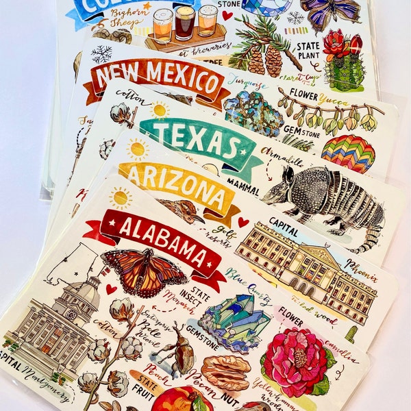Alabama State Postcard. - Etsy