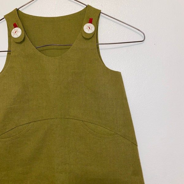 Easy Girl Pattern | A Line Overall Jumper Dress PDF Sewing Pattern for ...