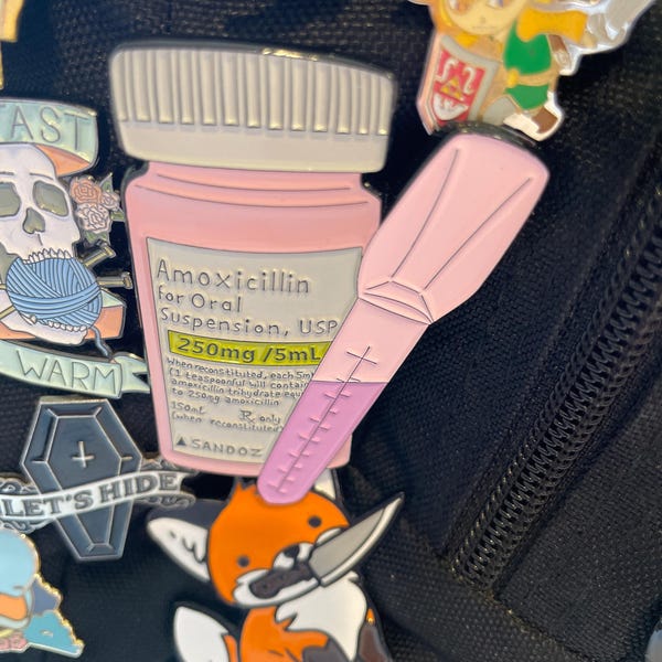 Pink Bubble Gum Medicine Pin - Etsy