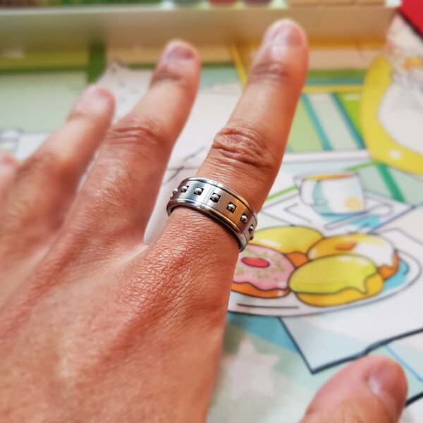 Mens Unique Ring Men's Diamond Spinner Ring Mixed Metal Jewelry ...