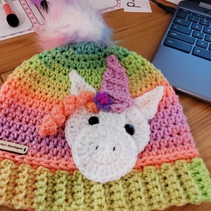 Unicorn Hat, Unicorn Winter Hat, Crochet Unicorn Hat, Unicorn Beanie ...