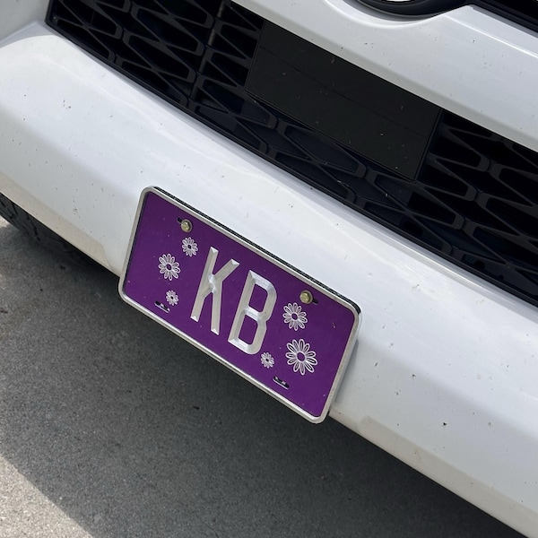 Name Initial Monogram License Plate Car Tag Vanity Front Custom Diamond ...