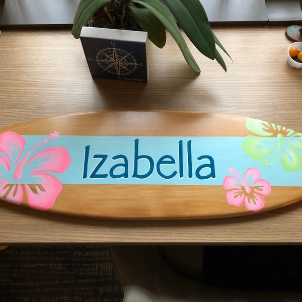 Mini Surfboard Wall Art, Beach Decor, Personalized Children's Room Art ...
