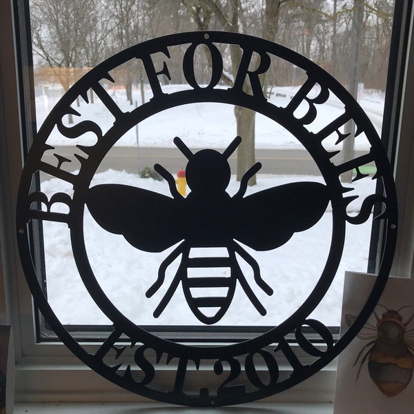 Honey Bee Family Name Established Sign | Custom Metal Sign - Etsy
