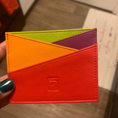Colourful Premium Leather Card Holder, Real Leather, Multi Colours ...