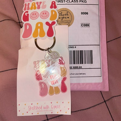 Have A Good Day Smiley Face Acrylic Keychain Smiley Face Keychain ...