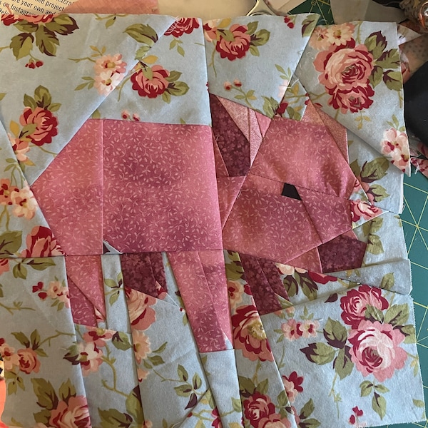 Pig Quilt Block, Paper Pieced Quilt Pattern, PDF Pattern, Instant ...