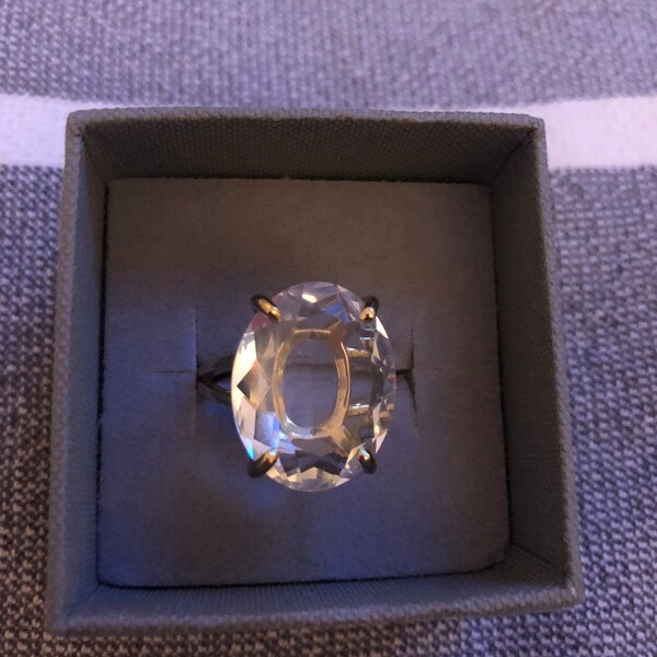 Large Quartz Ring · Crystal Quartz Ring · Silver Ring · Gemstone Ring ...